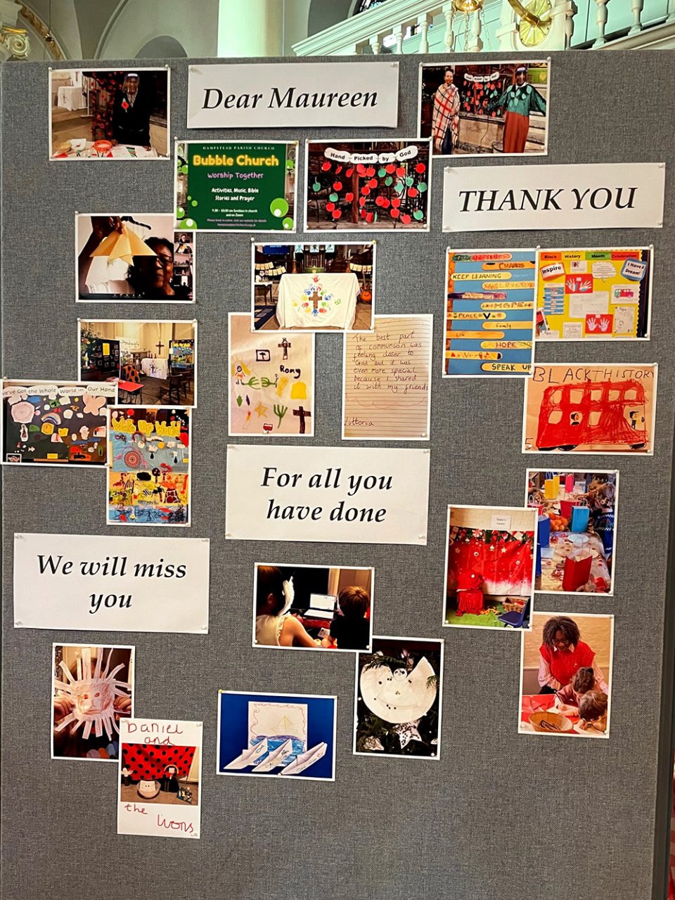 Saying Farewell and Thank You to Maureen – Hampstead Parish Church